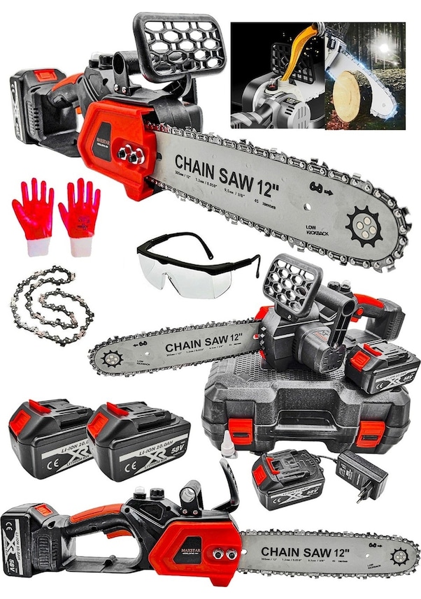 58v5 30 Cm Palalı Şarjlı Ağaç Kesme Hızar Bıçkı Testere Dal Budama ...