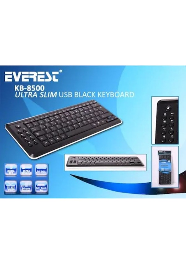 Everest KB-8500 Usb Kablolu Multimedya Q Klavye Beyaz - Siyah Fiyatları ve Özellikleri