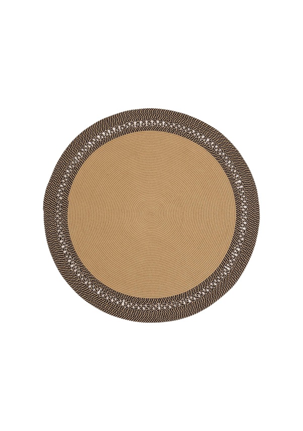 Cool Halı Luke 872 Siyah Yuvarlak Halı Bohem Örgü Hasır Kilim Dekoratif ...