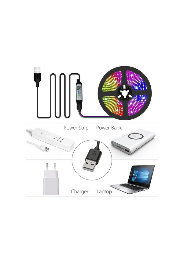 App 5050 Rgb Bluetooth Led Çubuk Işık 1m-30m Dc 5v Usb Led Çubuk Tv ...