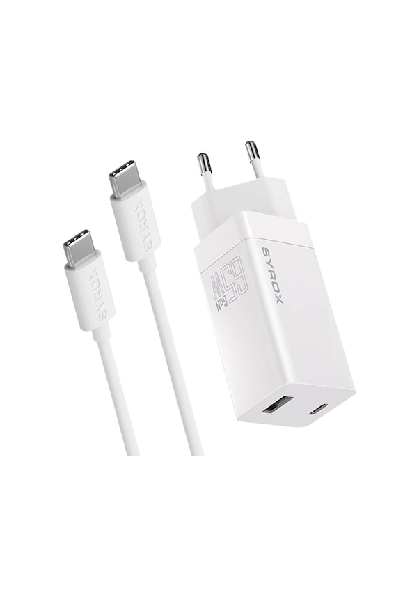 Syrox Type-c & Usb Giriş Başlık & Type-c Kablo 65w Quick Şarj Set ...