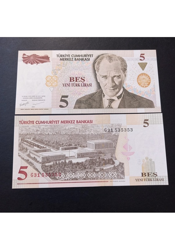 Escoines Koleksiyon G31 535353 5ytl Yeni Türk Lirası 8emisyon Güzel ...