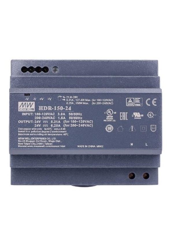 Meanwell Hdr-150-24 150W 24Vdc 6.25 Amp Ray Tipi Fiyatları ve Özellikleri