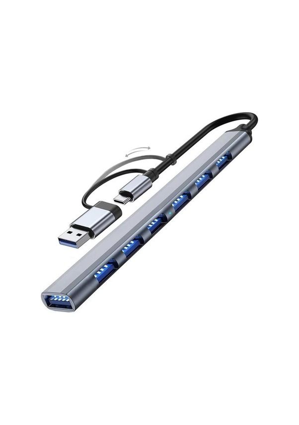 Multi Port Type-c Ve Usb Girişli 7 Port Usb Hub Otg Çoğaltıcı Tablet ...