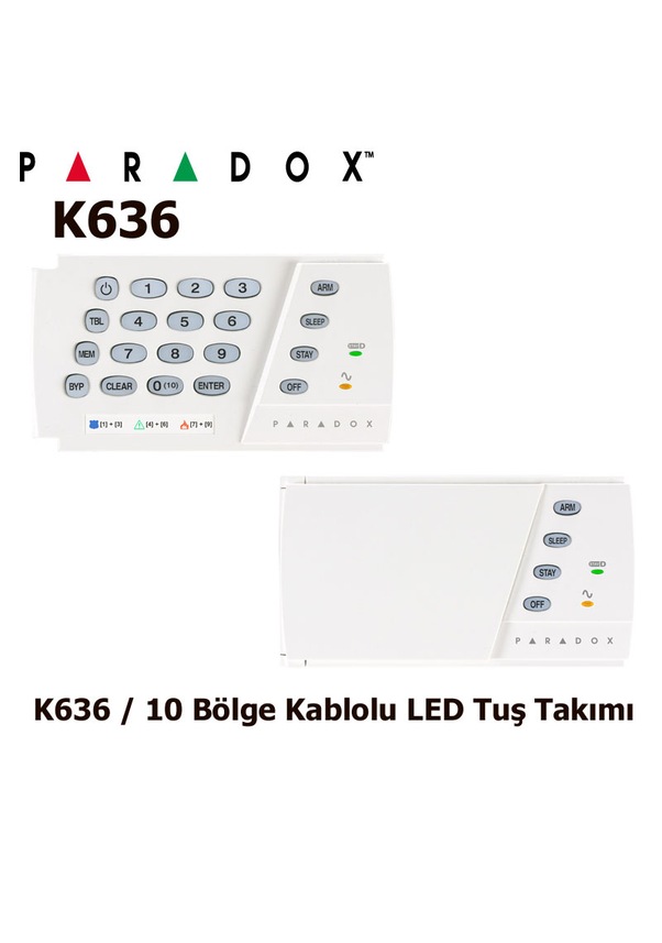 Paradox K636 10 Zon Kablolu Yatay Led Keypad (E Sp Ve Mg Seriler ...