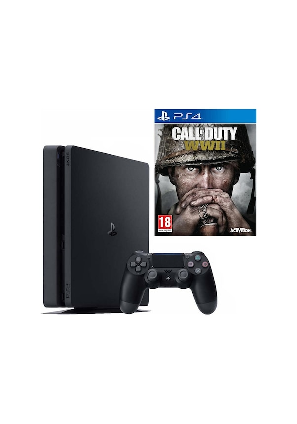 Playstation 4 Slim 500 GB Konsol + PS4 Kol + Call Of Duty WWII PS4 Oyun ...