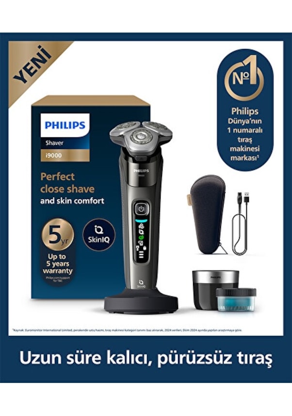 Philips X9002/30 i9000 SkinIQ Islak ve Kuru Elektrikli Tıraş Makinesi Siyah Fiyatları ve Özellikleri