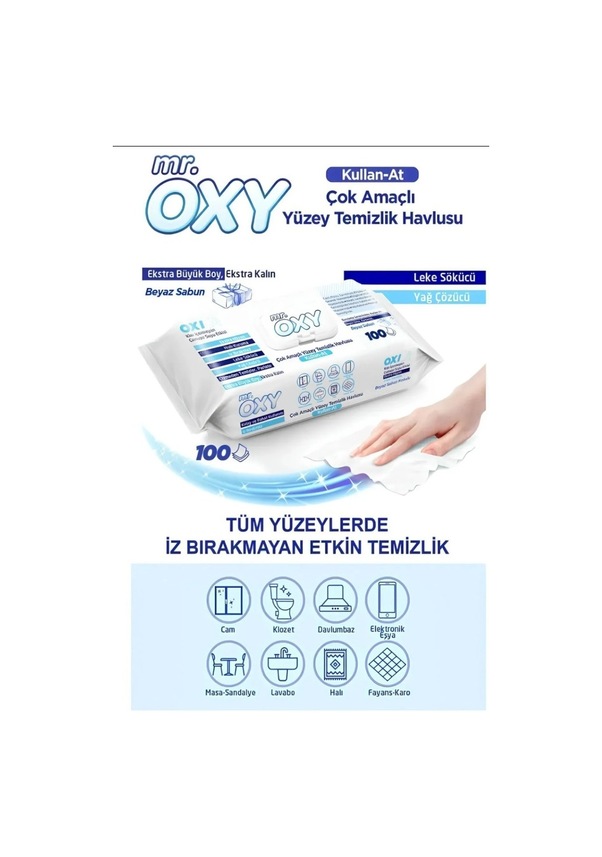 Mr. Oxy Beyaz Sabun Kokulu Yüzey Temizlik Havlusu 100'lü Fiyatları ve ...