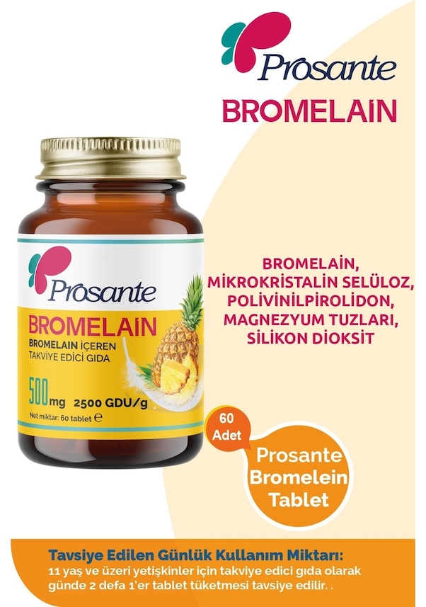 Prosante Bromelain 500 Mg 60 Tablet Fiyatları ve Özellikleri