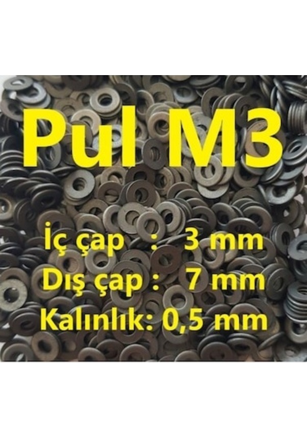 M3 Pul - İç Çap:3mm-dış Çap:7mm-kalınlık:0,5mm - 33 Adet Fiyatları ve ...