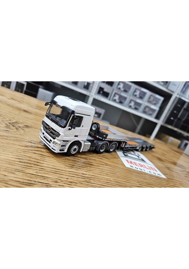 1/50 - Mercedes-benz Actros Mp3 L 6x4 + 3 Aks Lowbed Dorse Beyaz ...