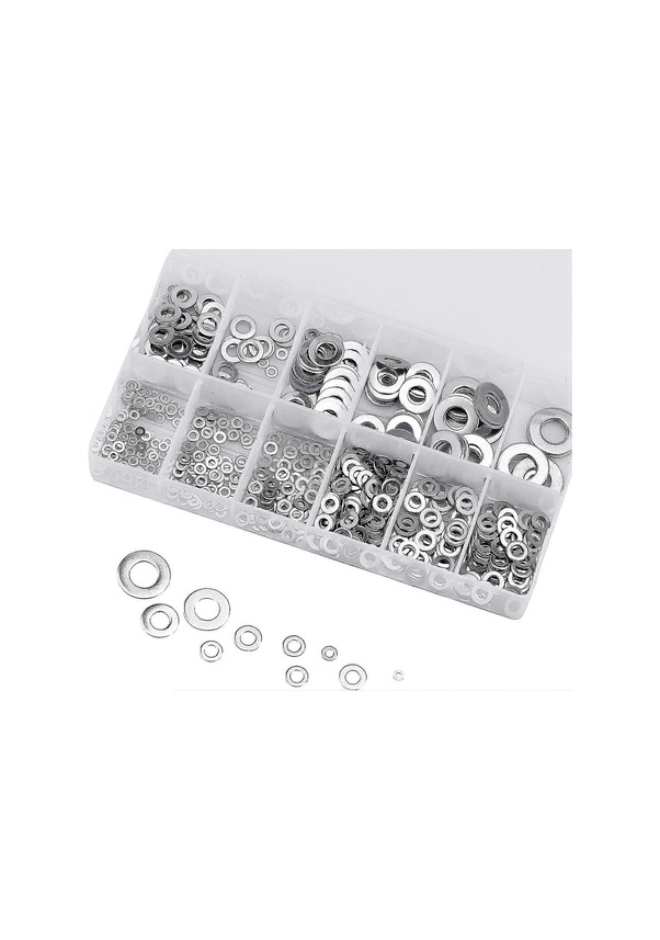 800 Adet Paslanmaz Çelik Düz Rondela, Çeşit M2 M2.5 M3 M4 M5 M6 M8 M10 ...