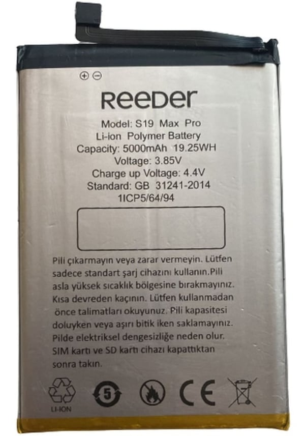 Senalstore Reeder Uyumlu S19 Max Pro Pil Batarya 5000 Mah Fiyatları ve ...