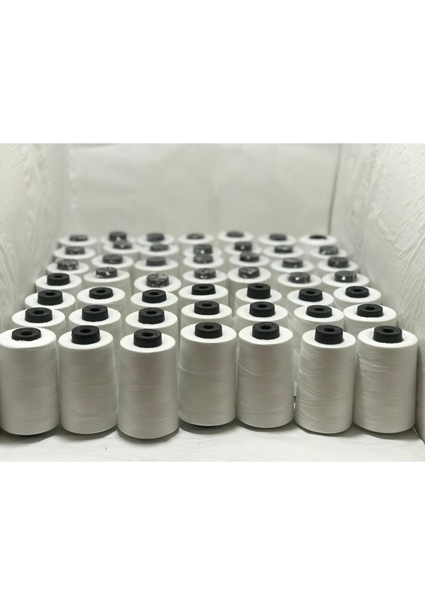 Dikiş İpliği Beyaz 50'lı Koli Adeti 120 No 5000mt Polyester İplik ...