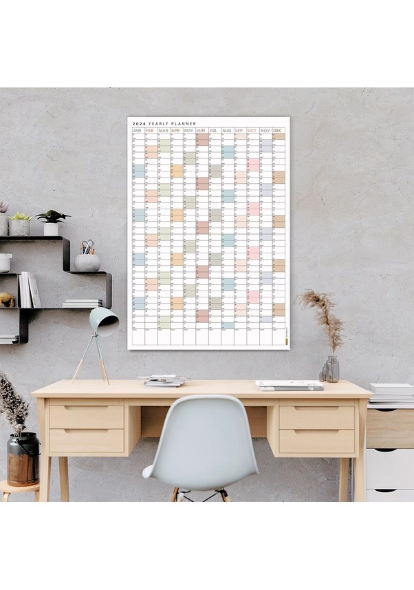 2025 Yıllık Planlayıcı Duvar Takvimi, Boho Renk Planlayıcı Takvim, 2025 Okul Takvimi - Boyut ...