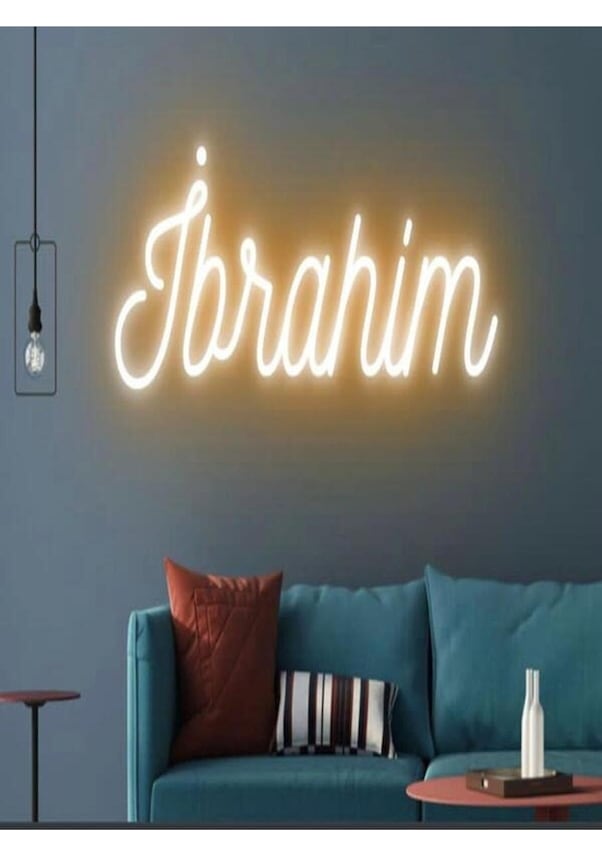 Twins Led Ibrahim Yazılı Pleksi Neon Tabela Amber Model:model:16413366 ...