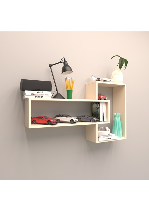 Rafkestir Alya Duvar Raf Set Krem ( Parlak ) Fiyatları ve Özellikleri