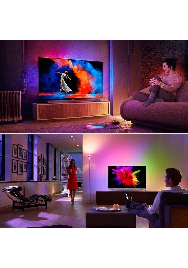 5050 Rgb Led Şerit Işık Yatak Odası Smd Tv Arkaplan Işığı Bant Diyot ...