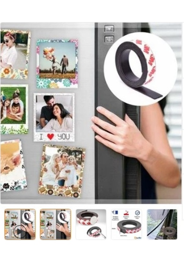 Yapışkanlı Şerit Mıknatıs Magnet Rulo Çıkarılması Kolay Siyah 2cm ...