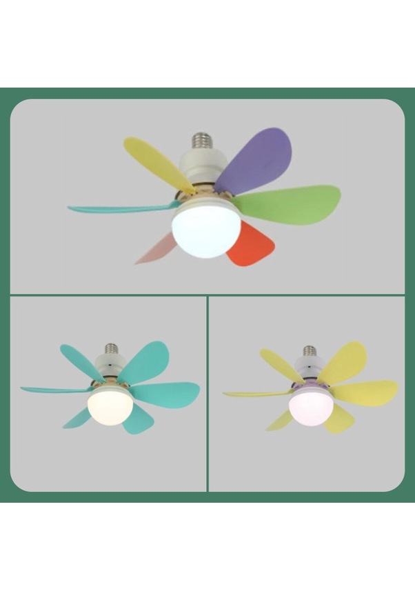 E27 Fan Lamp Tri-color Dimming Home Bedroom Kids Study Room Living Room ...