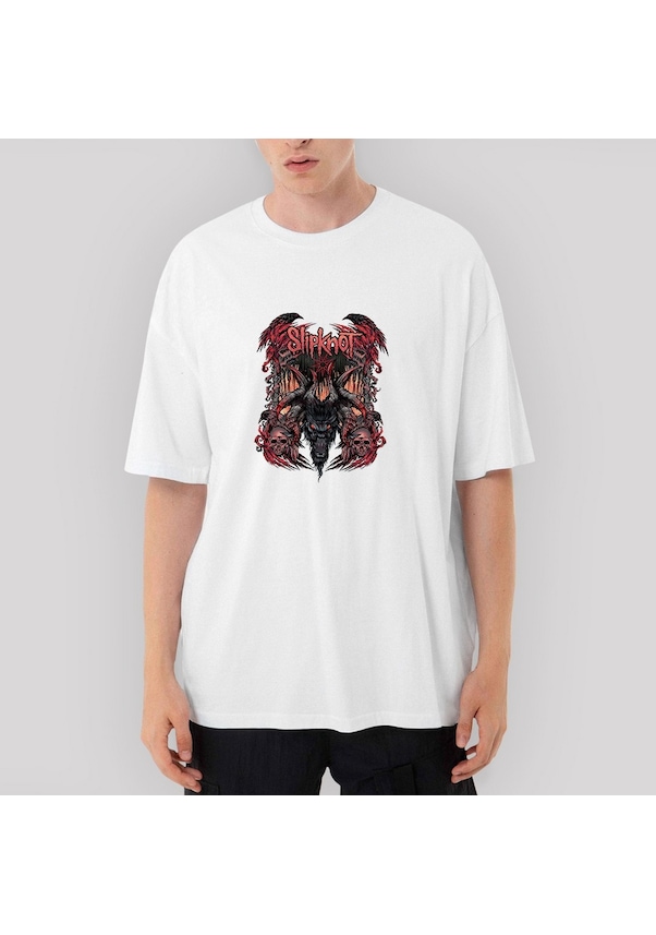Slipknot Ram Head Oversize Beyaz Tişört Beyaz M Fiyatları ve Özellikleri