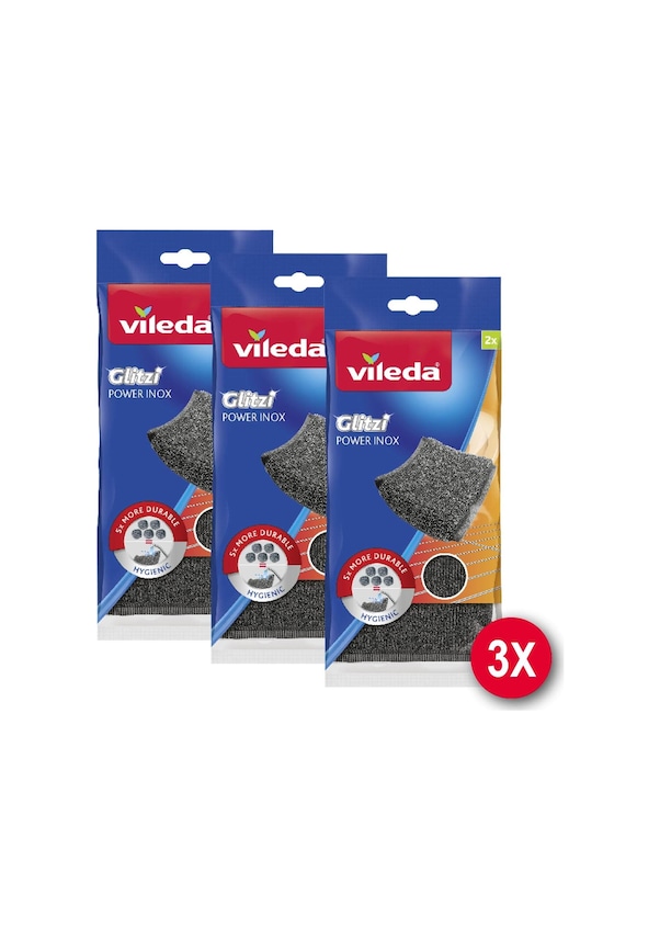 Vileda Glitzi Power Inox Çelik 2'li Bulasik Teli 3'lü Paket Fiyatları ...