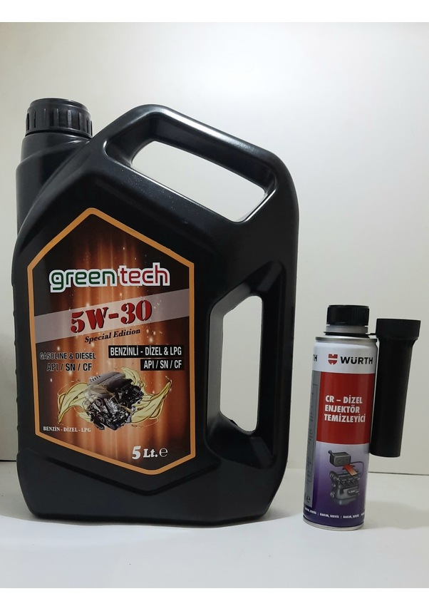 Green Tech 5W-30 Apı/Sn/Cf Motor Yağı 5 L + Würth Cr- Dizel Enjektör ...