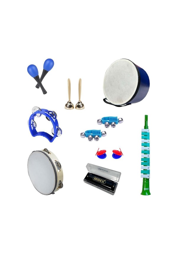 Midex Örf Aletleri Seti Median Paket-1 Maracas Zil Kastanyet Ritim Seti ...