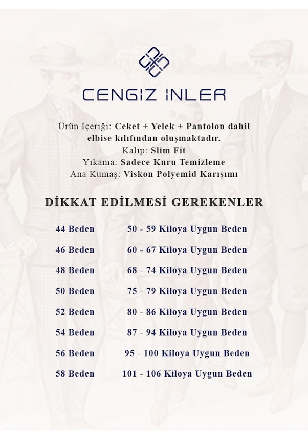 Cengiz İnler Kırlangıç Yaka Düz Çift Düğme Slim Fit Erkek Takım Elbise ...
