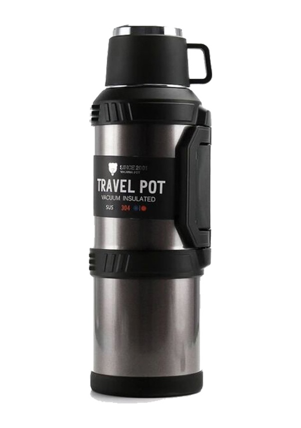 Travel Pot 3.6 Lt 48 Saat Yalıtımlı Krom Renkli Termos Krom - Siyah ...