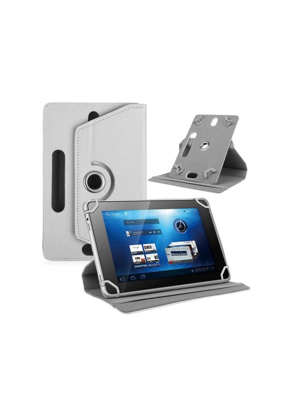 Quadro Soft Touch 102 10.1" Dönerli Standlı Deri Tablet Kılıfı - Beyaz ...