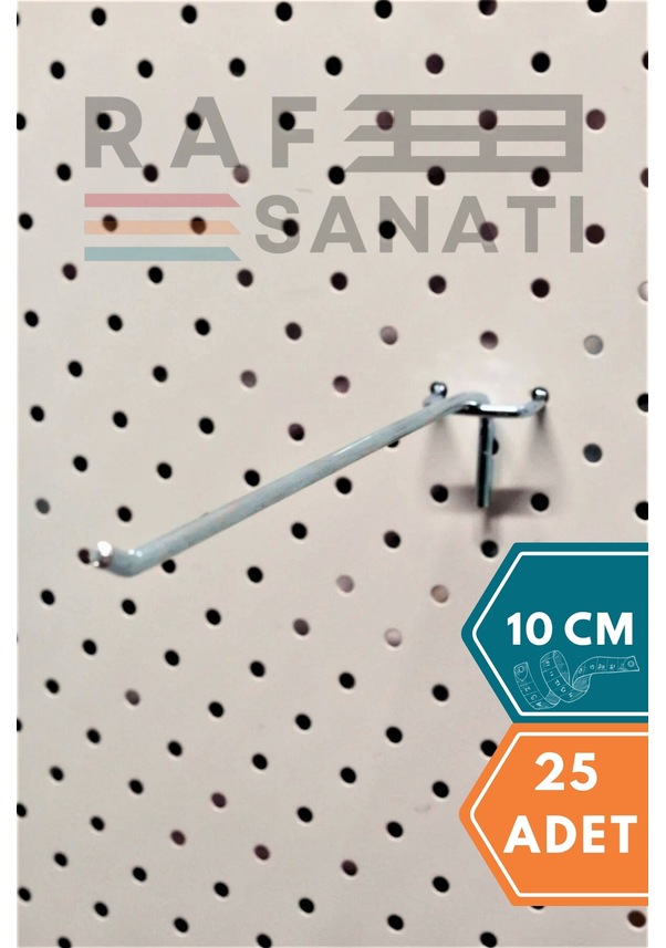 25 Adet Fon Kancası Delikli Pano Kancası 10 Cm - Askı Kanca Raf ...