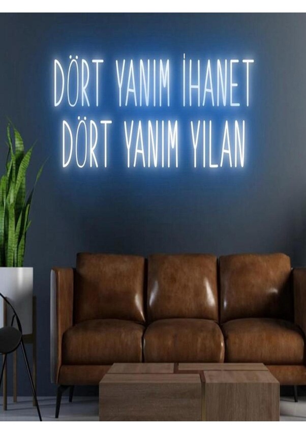 Twins Led Dört Yanim Ihanet Dört Yanim Yilan Yazılı Neon Tabela Mavi ...