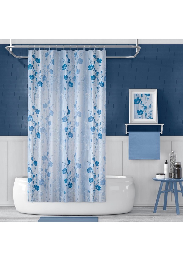 Zethome Evdy Banyo Duş Perdesi 4246 Çift Kanat 2x110x200 Mavi Fiyatları ...