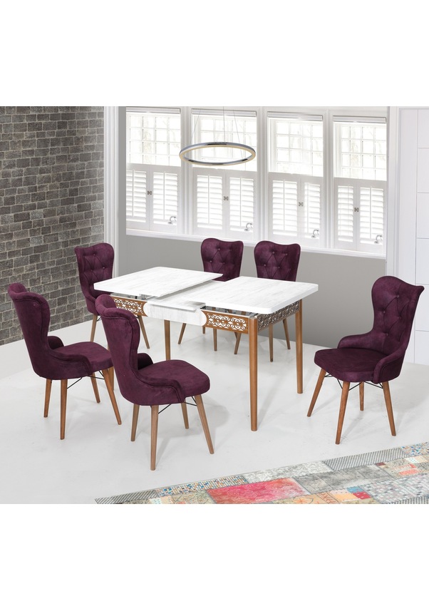 Desire 6 Kişilik Lord Masa Ve Sandalye Takımı Mürdüm Model Fiyatları ve Özellikleri