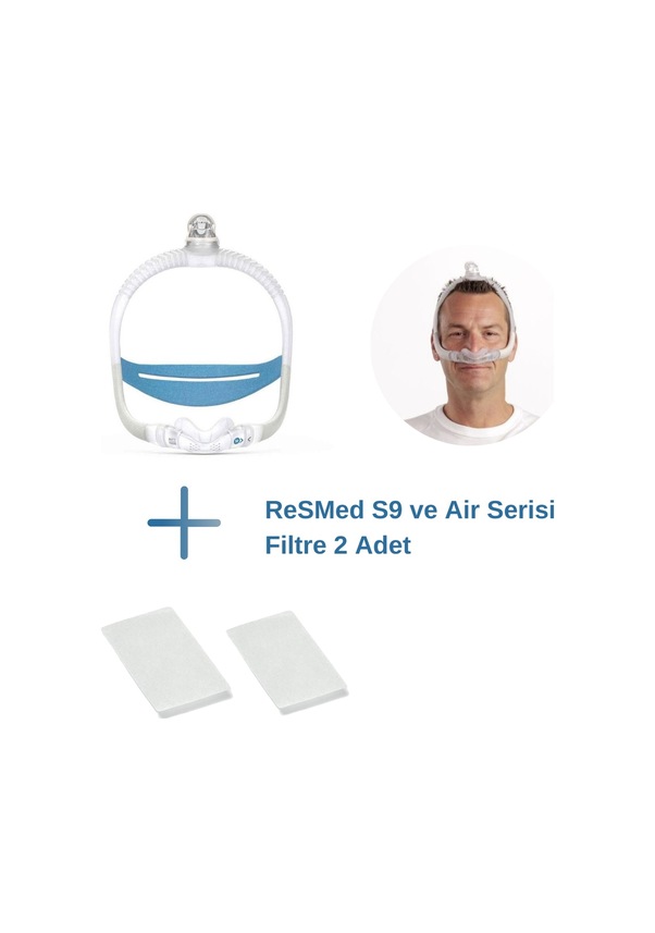 Resmed Airfit N30i Cpap Burun Maskesi Std Boy + Resmed S9 Ve Air Serisi ...