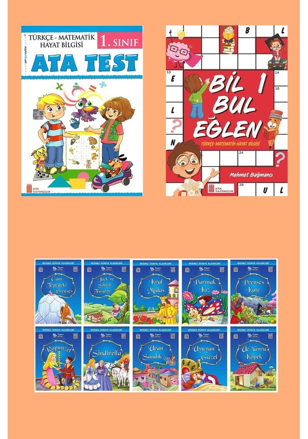 1.sınıf Eğlenceli Yaz Tatil Seti Ata Test+bil Bul Eğlen+10 Lu Dünya ...