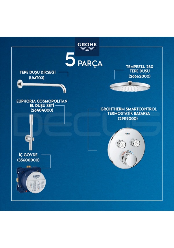 Grohe Smartcontrol Termostatik Ankastre Duş Seti Umt03 + 26662000 ...