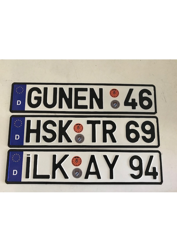 Alman Plaka, Dekor Plaka, Sarı Plaka, Süs Plakası, Yabancı Plaka ...