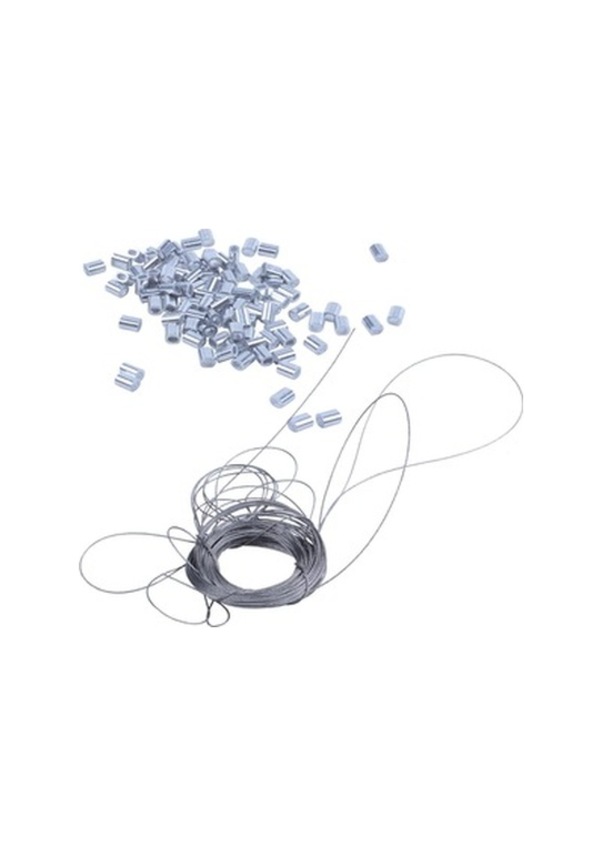 Zcjb 100 Adet 1mm Çelik Halat Alüminyum Yüksük Kollu Gümüş Ton Ve 1x ...