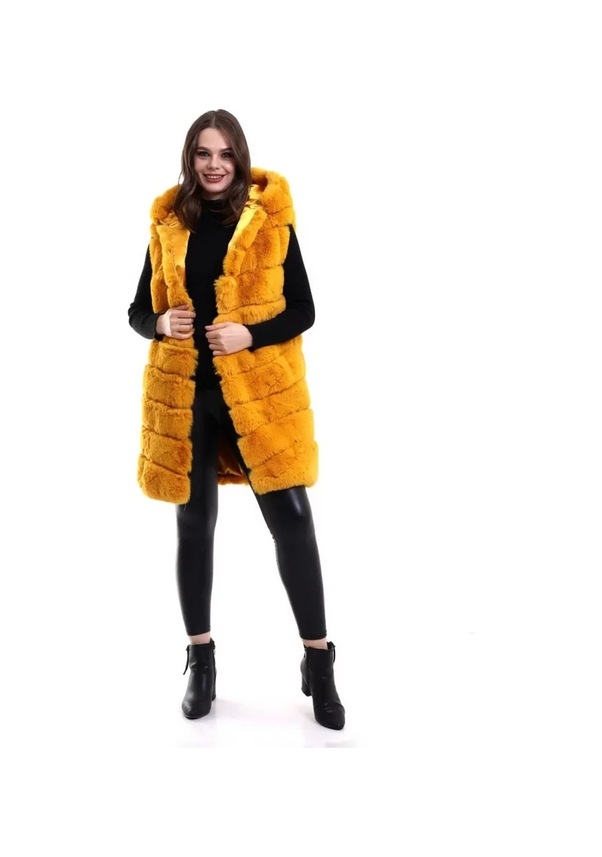 Modaserdem Reks Kapüşonlu Yelek - Sarı Sarı 44 Fiyatları ve Özellikleri