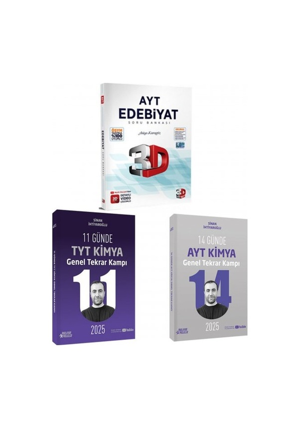 2025 Tyt Ayt Kimya Hızlı Tekrar Kamp Seti Sinan İhtiyaroğlu+ 2025 Ayt Edebiyat Soru 3d Fiyatları ...