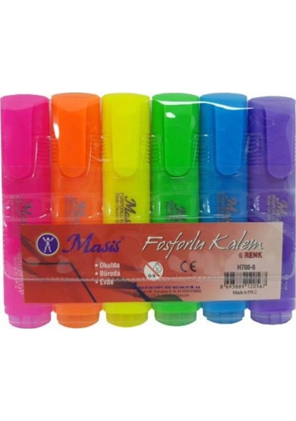 Masis Fosforlu Kalem 6 Renk H708-6 Fiyatları ve Özellikleri