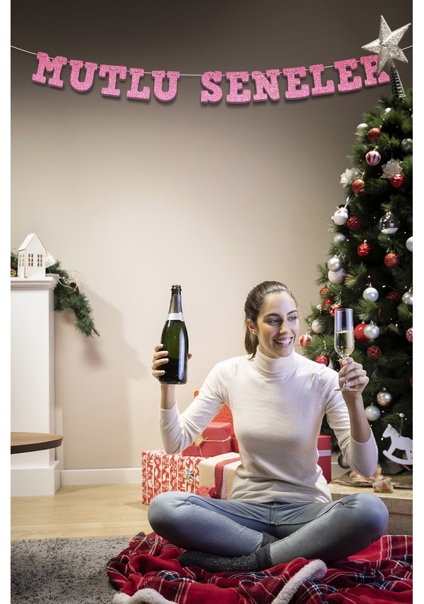 Pembe Mutlu Seneler Yazılı Banner, Özel Gün, Davet Organizasyonu ,yeni ...