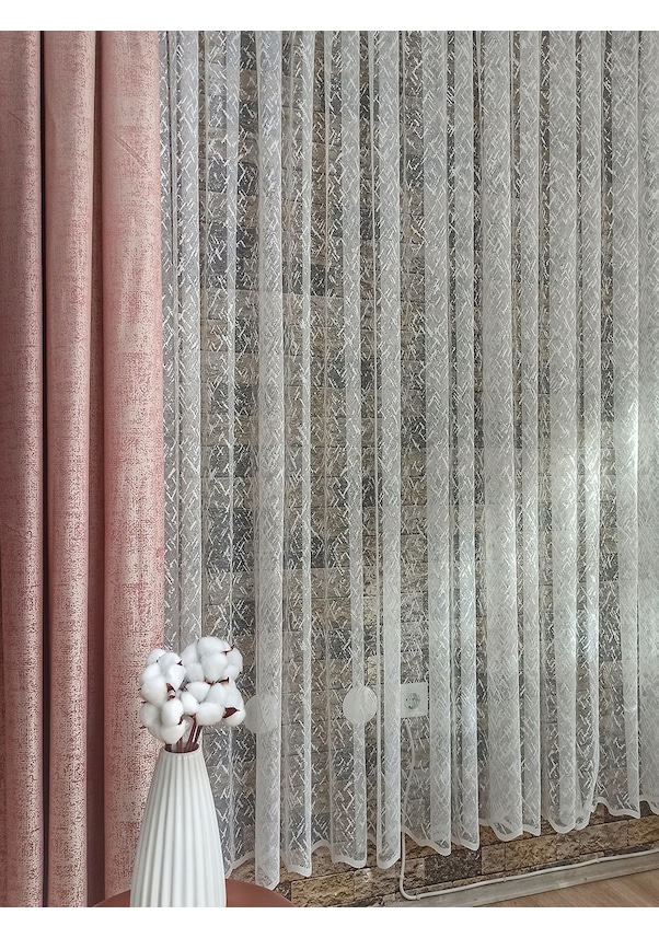 Taç Ecorce Örme Tül Perde / Ölçünüze Özel Dikim 100 1 - 3 Sık Pile ...