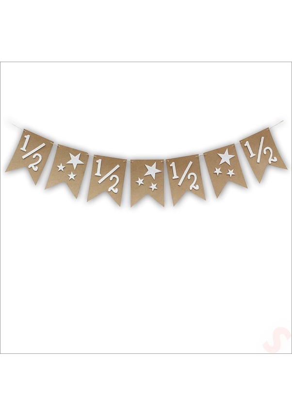 1/2 Yarım Yaş Yıldızlı Kraft Karton Banner, 90cm Fiyatları ve Özellikleri