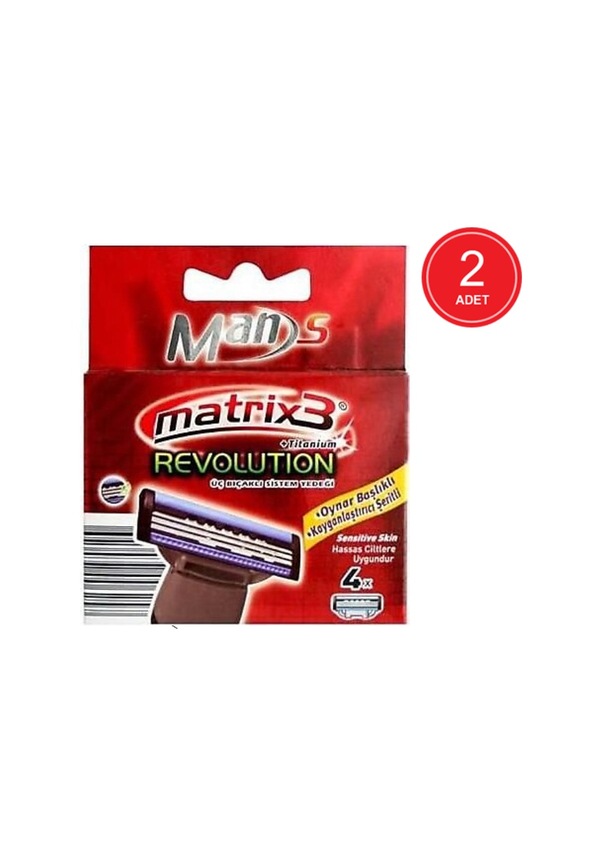 Mans Matrix 3 Revolution Sistem Yedek Tıraş Bıçağı 2 x 4'lü Fiyatları ...