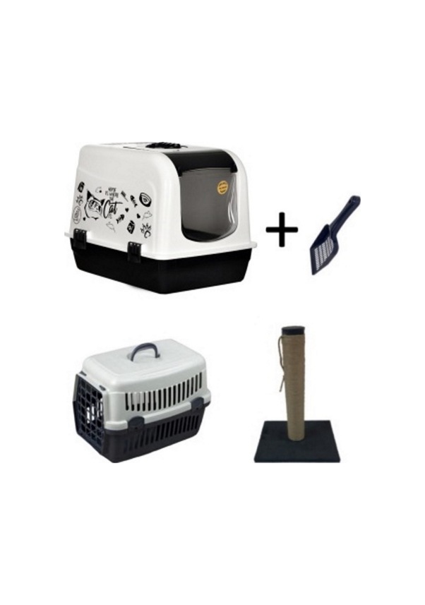 Optimal Maxi Kedi Tuvalet Kabı Üsten Açılır aşıma Kabı ve Tırmalama ...