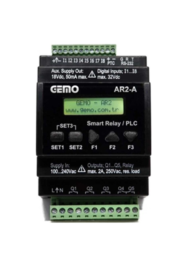 Gemo Ar2-a-230vac-8d-rtc Ray Tipi "ladder Logic" İle Programlanabilir Akıllı Röle / Plc ...