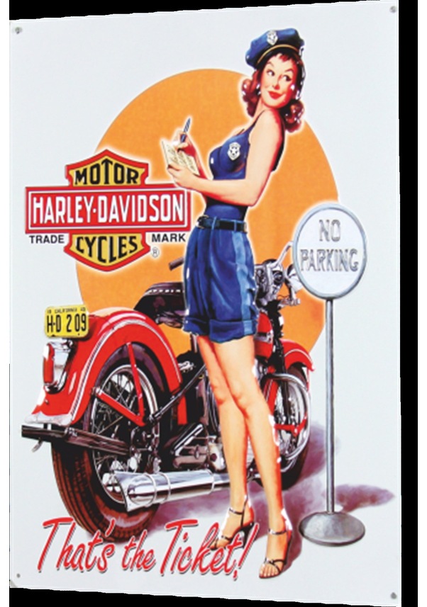 klasik motor pin up polis kadın retro ahşap poster Fiyatları ve Özellikleri